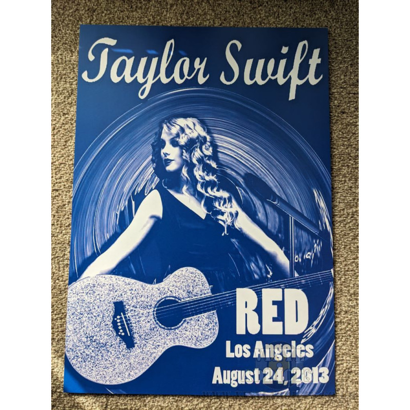 Taylor Swift - Red - Los Angeles 2013 - A3 Poster (BLUE) - Vinyl Addicts
